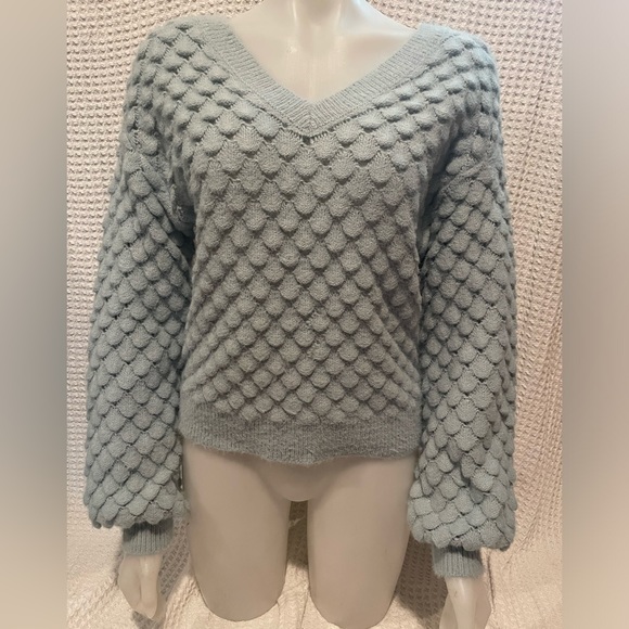 Angie | Sweaters | Bubble Style Blue Sweater | Poshmark